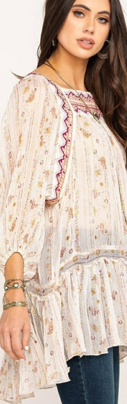 Free People | Tops | Free People Dance Magic Tunic Ivory Combo | Poshmark